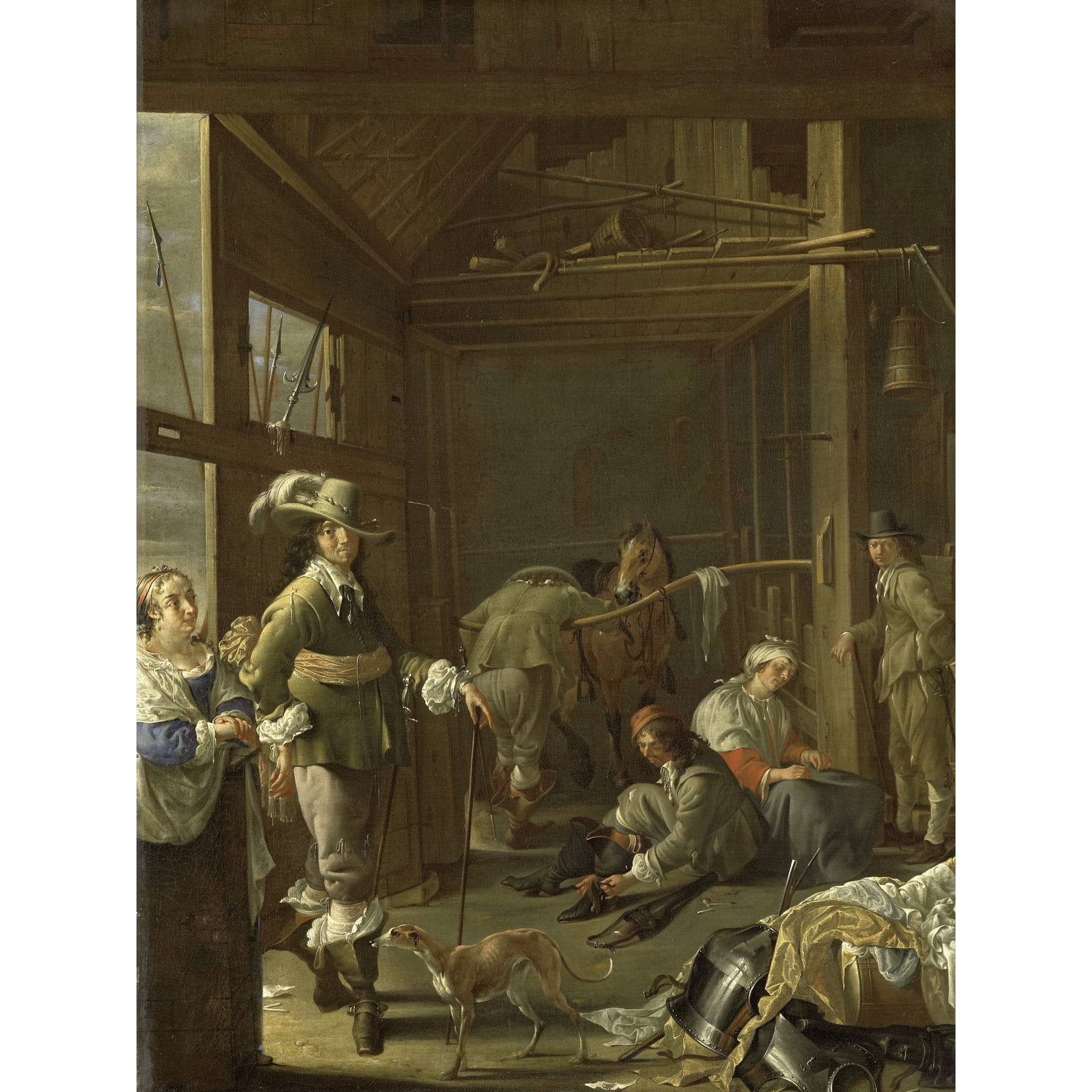 Jacob Duck Soldiers In A Horse Stable Extra Large XL Wall Art Poster ...