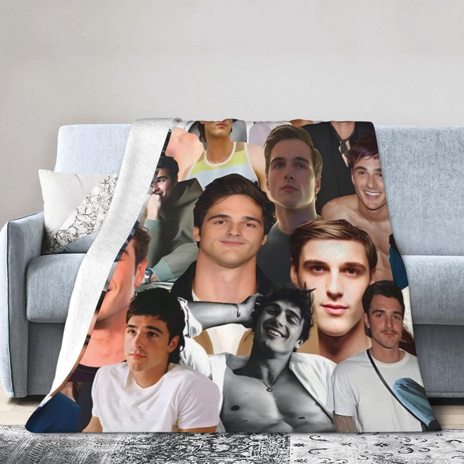 Jacob Elordi Collage 4 Blanket Super Soft Throw Blanket Silky Flannel ...