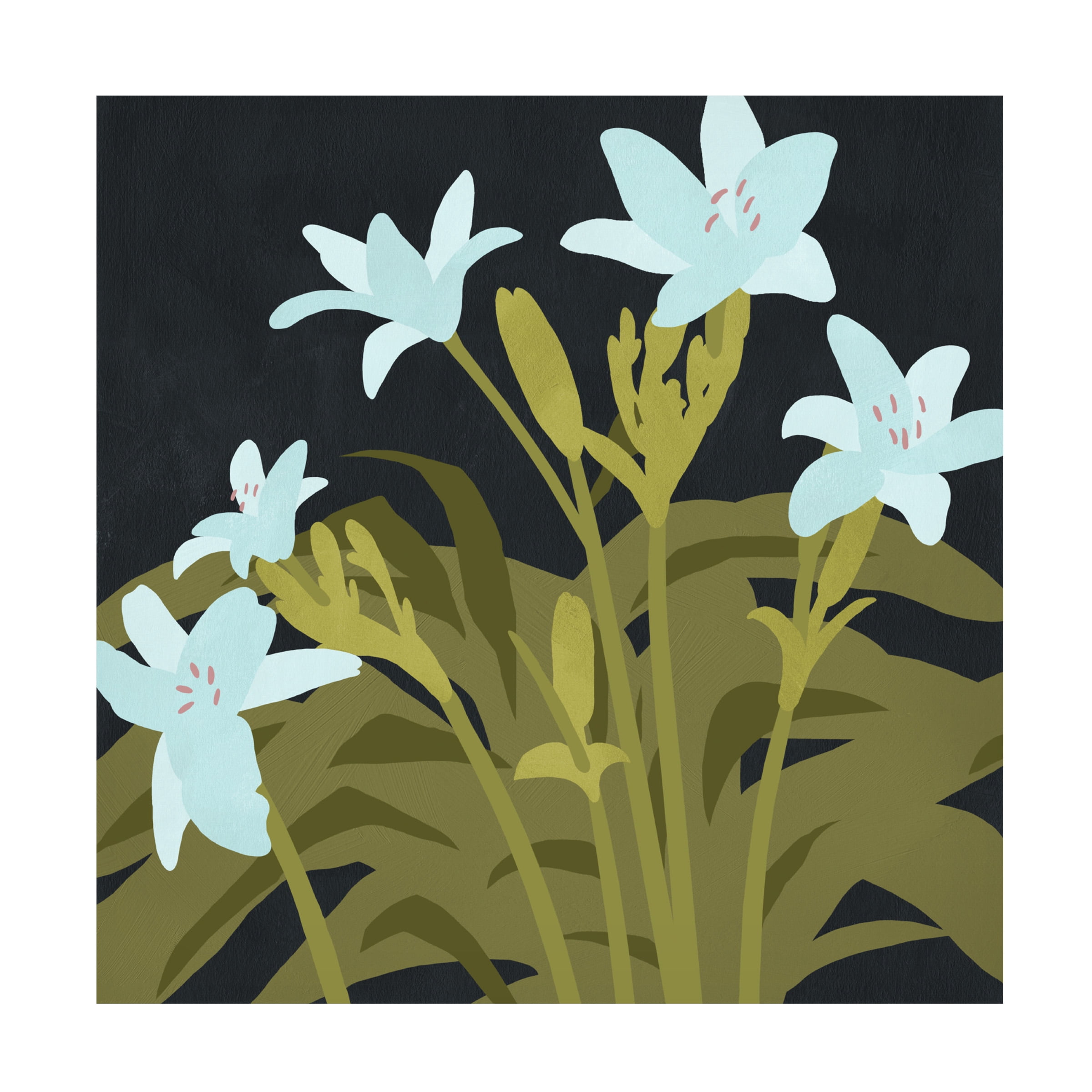 Free Shipping! Trademark Fine Art Jacob Green Garden Lilies I Canvas ...