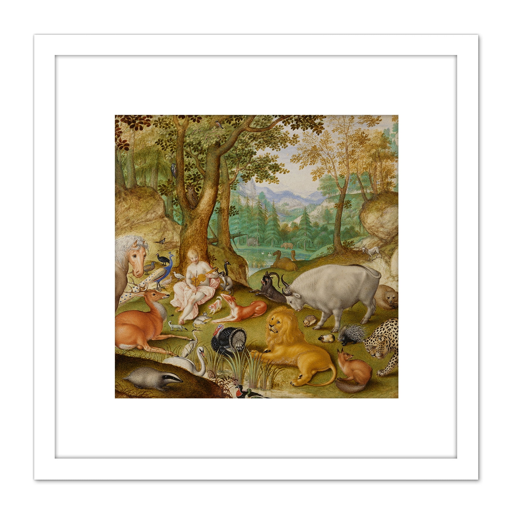 Jacob Hoefnagel Orpheus Charming The Animals Cropped 8X8 Inch Square ...