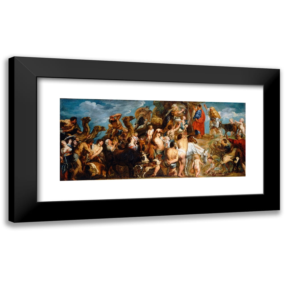 Jacob Jordaens 14x8 Black Modern Framed Museum Art Print Titled - Moses ...