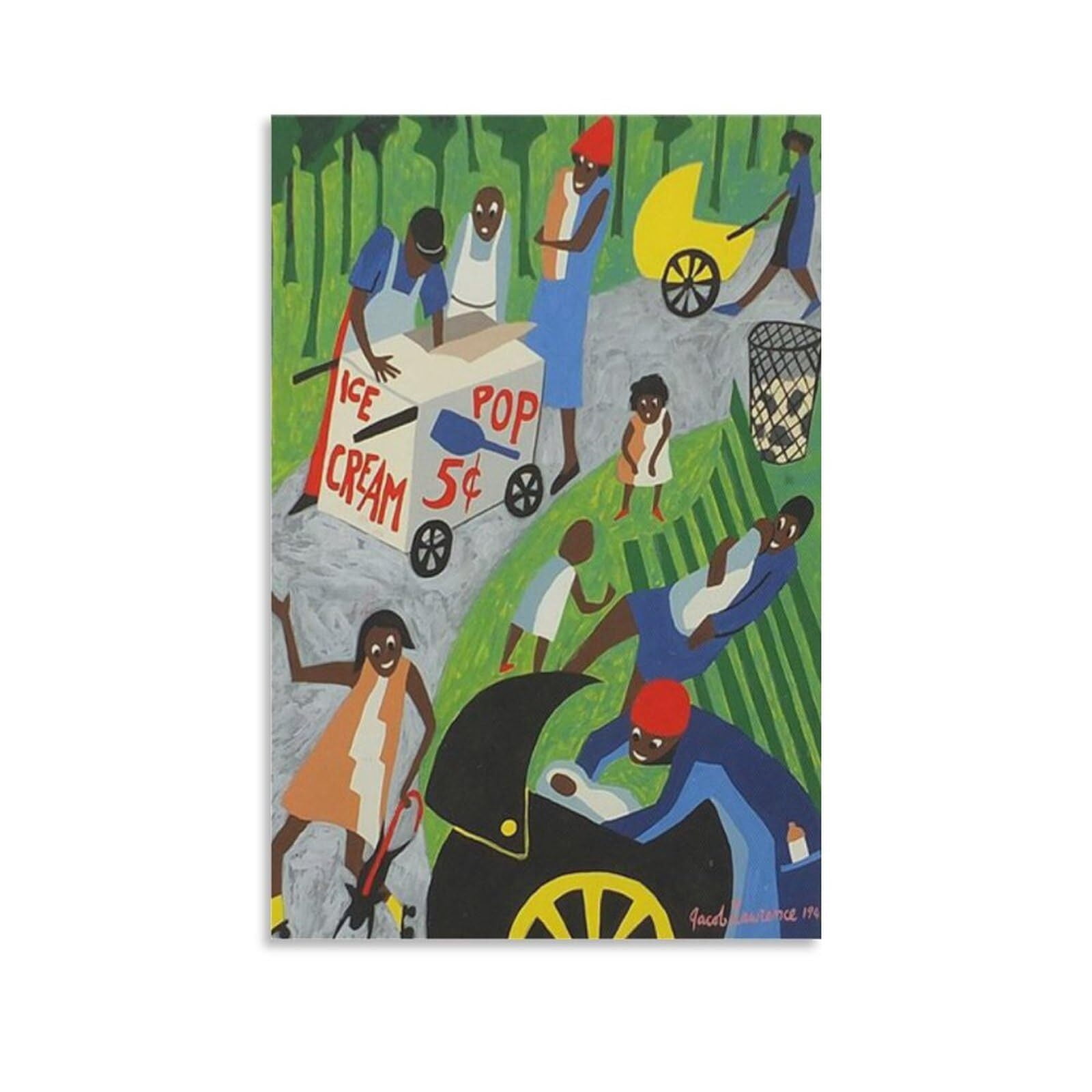 Jacob Lawrence Jamaican Street Scene With Children By An Ice Cream ...