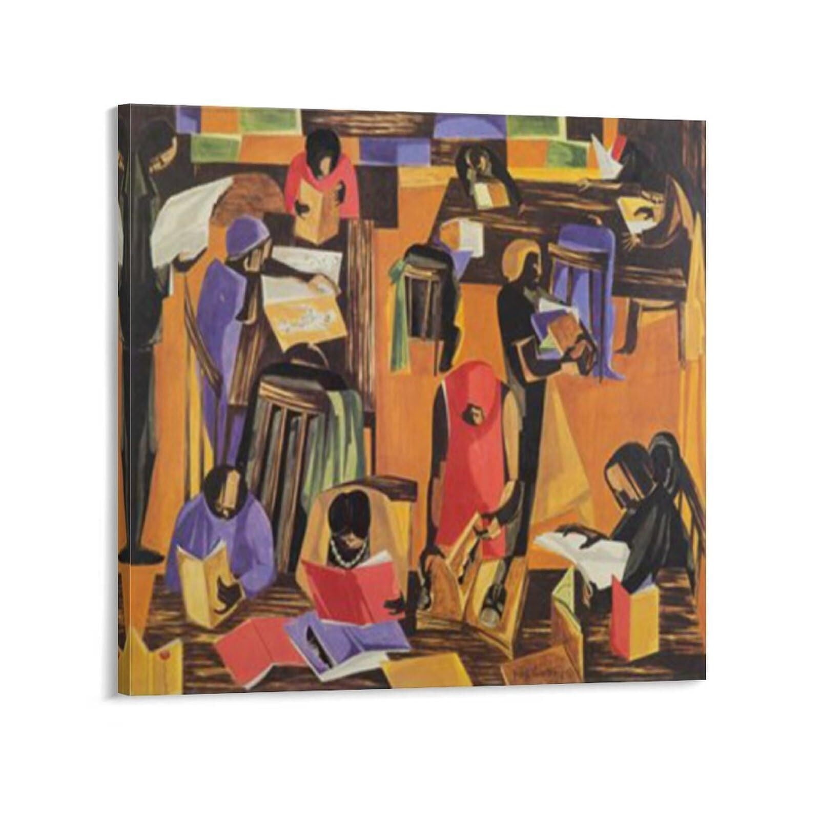 Jacob Lawrence The Library Posters Art Print Wall Photo Paint Poster ...