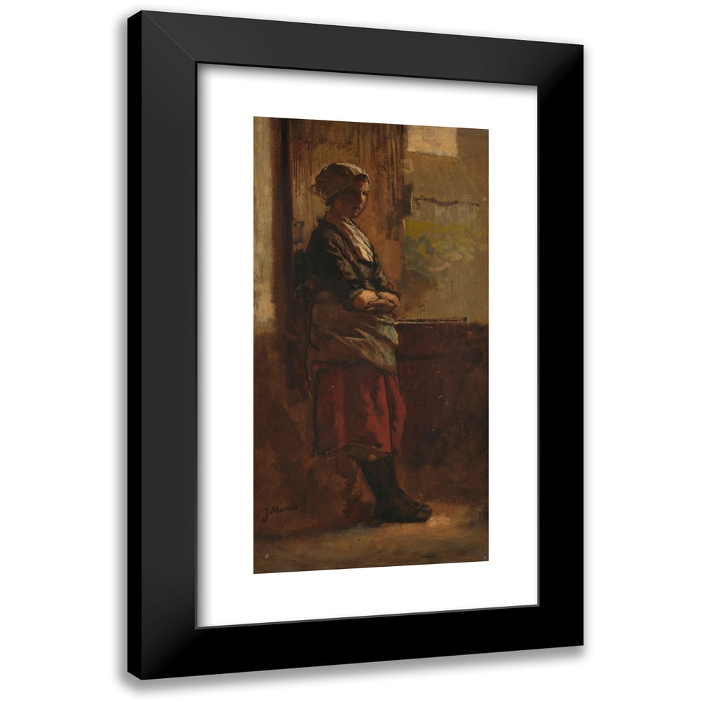 Jacob Maris 14x24 Black Modern Framed Museum Art Print Titled - Girl at a Doorway. (1870 - 1899 ...