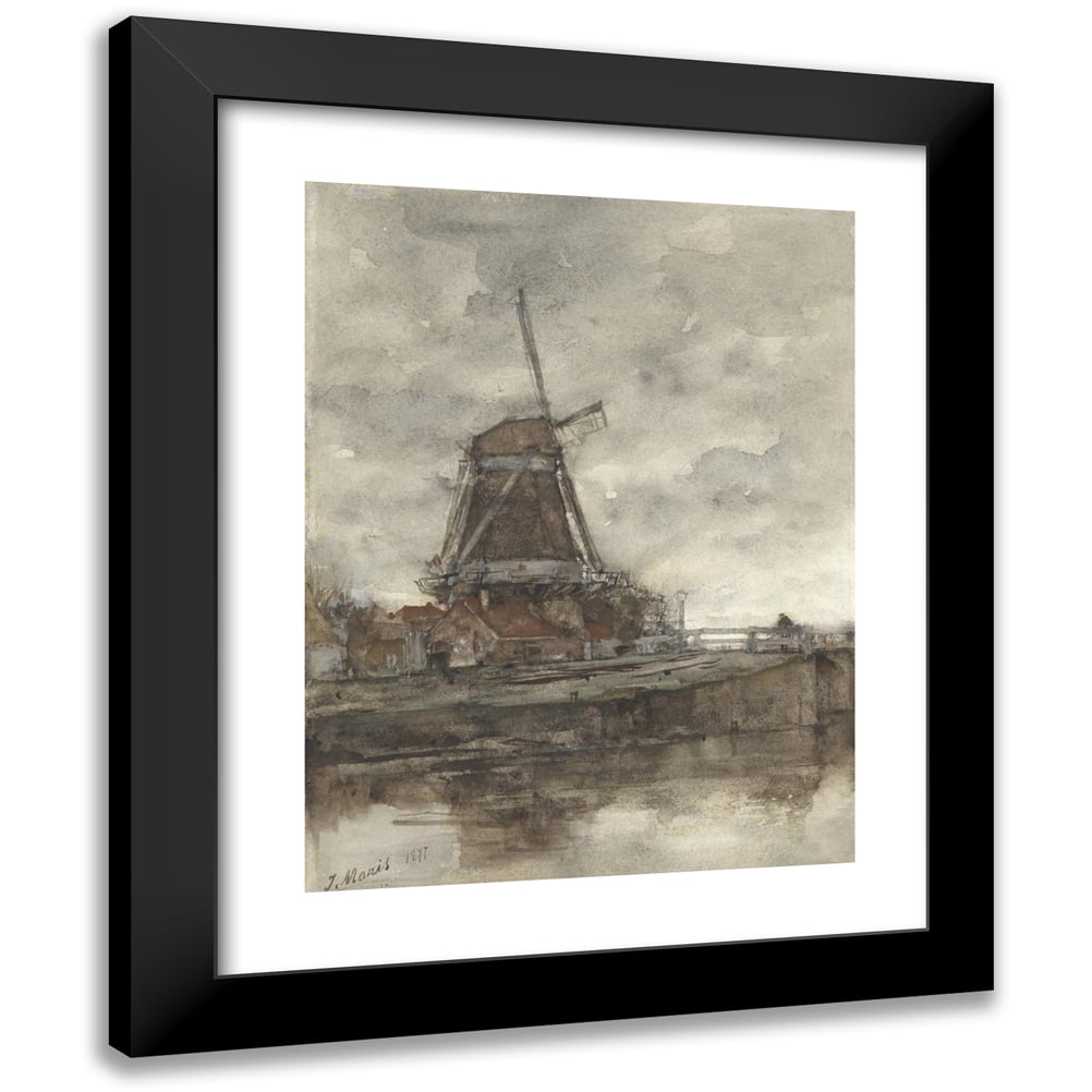 Jacob Maris 15x18 Black Modern Framed Museum Art Print Titled - Mill ...