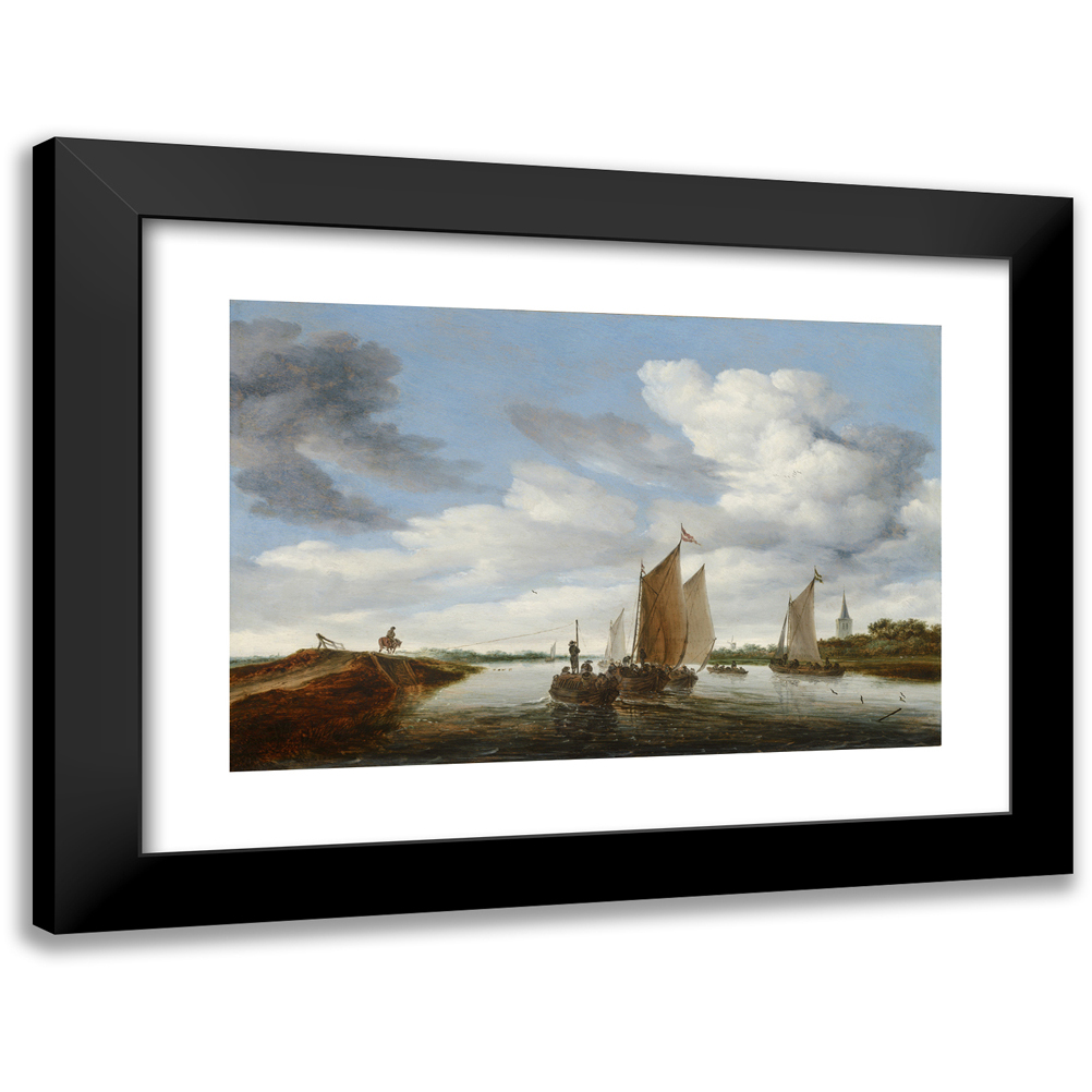Jacob Salomonsz. van Ruysdael 14x11 Black Modern Framed Museum Art Print Titled - River ...