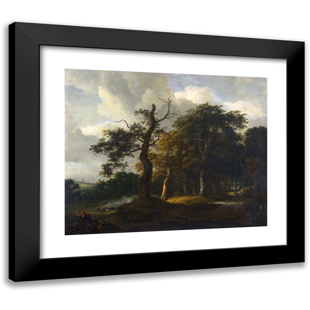 Jacob Salomonsz. van Ruysdael 14x12 Black Modern Framed Museum Art Print Titled - A Road Through ...