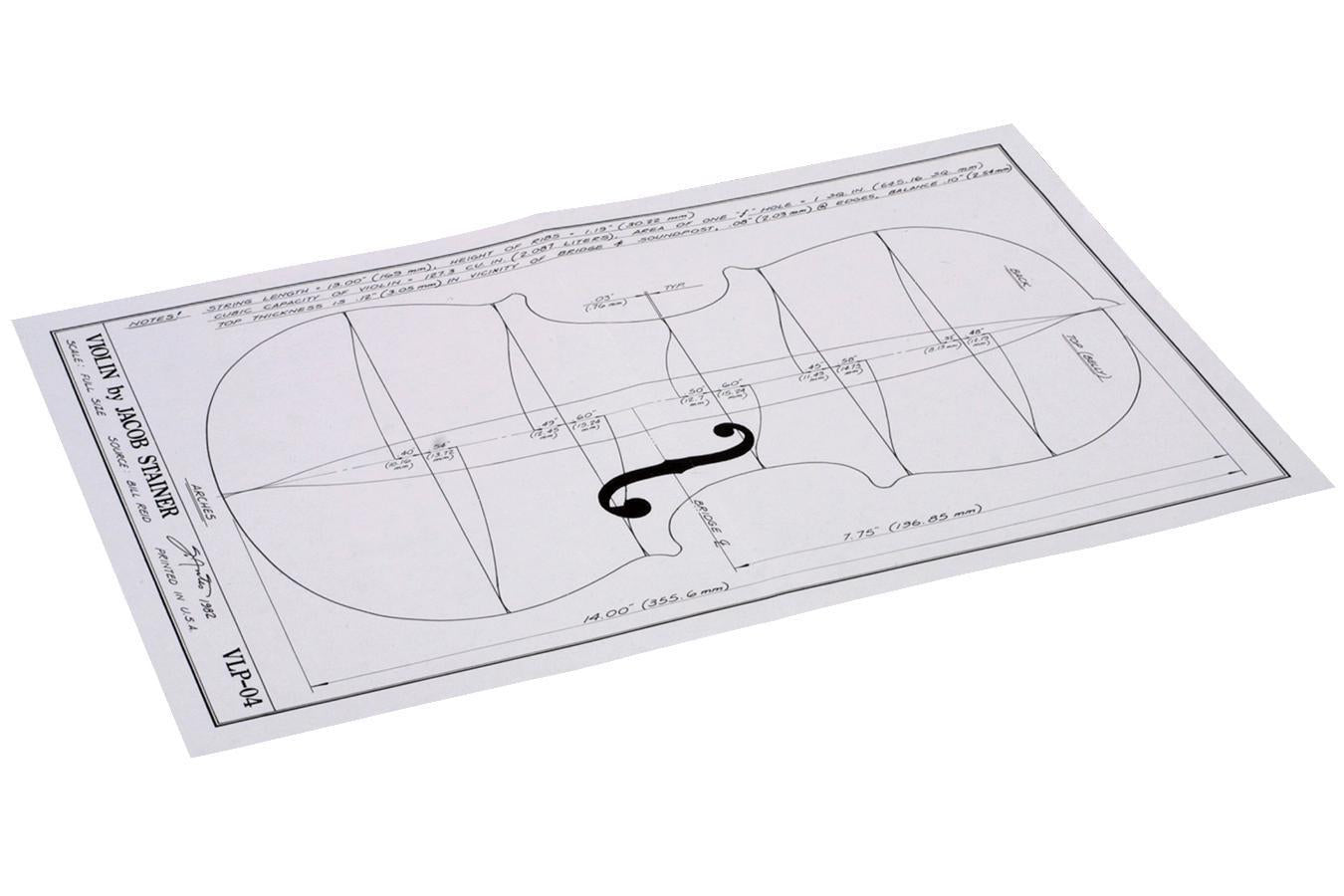 Jacob Stainer Violin Body Plan - Walmart.com