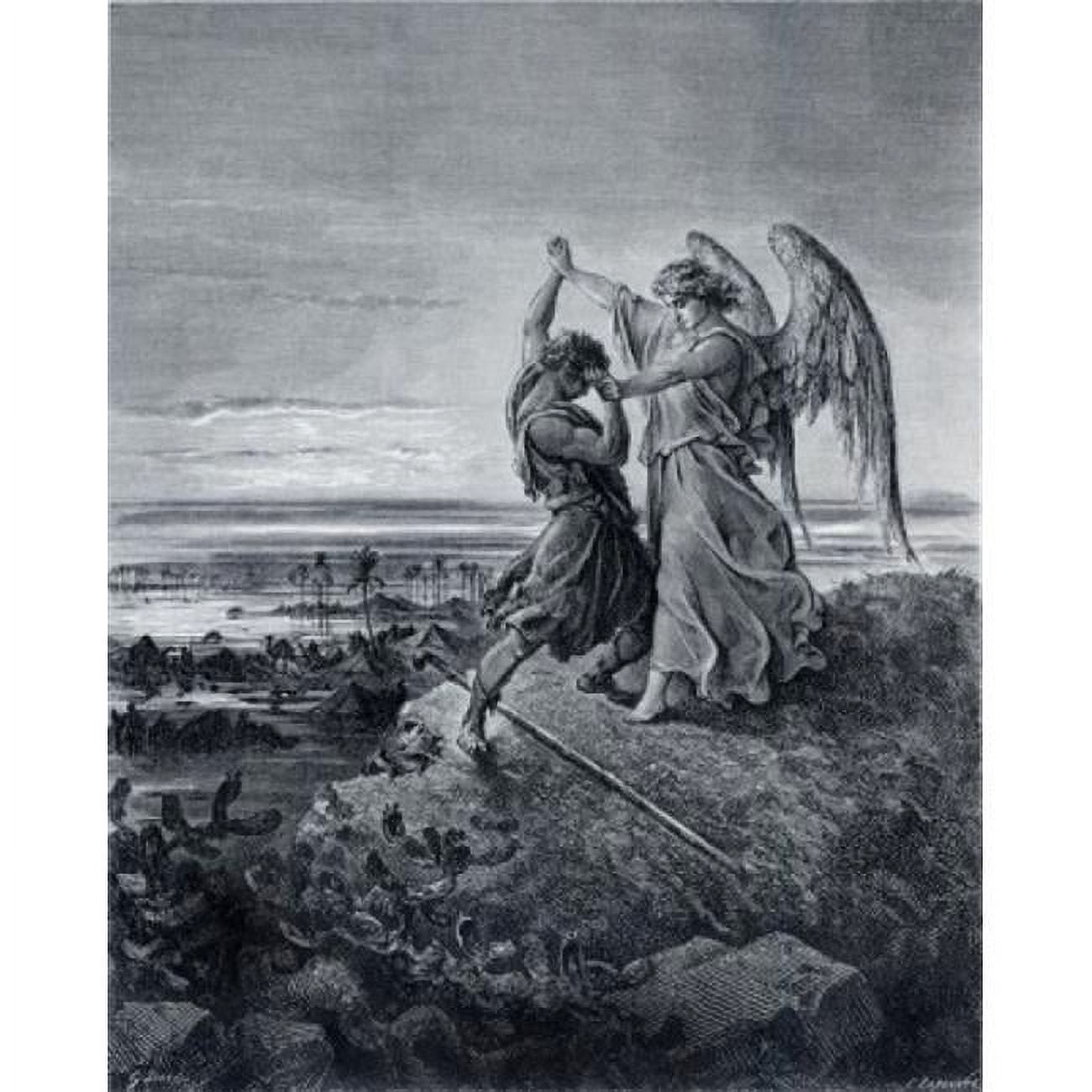 Jacob Wrestling with the Angel Gustave Dore 1832-1883 French Poster ...