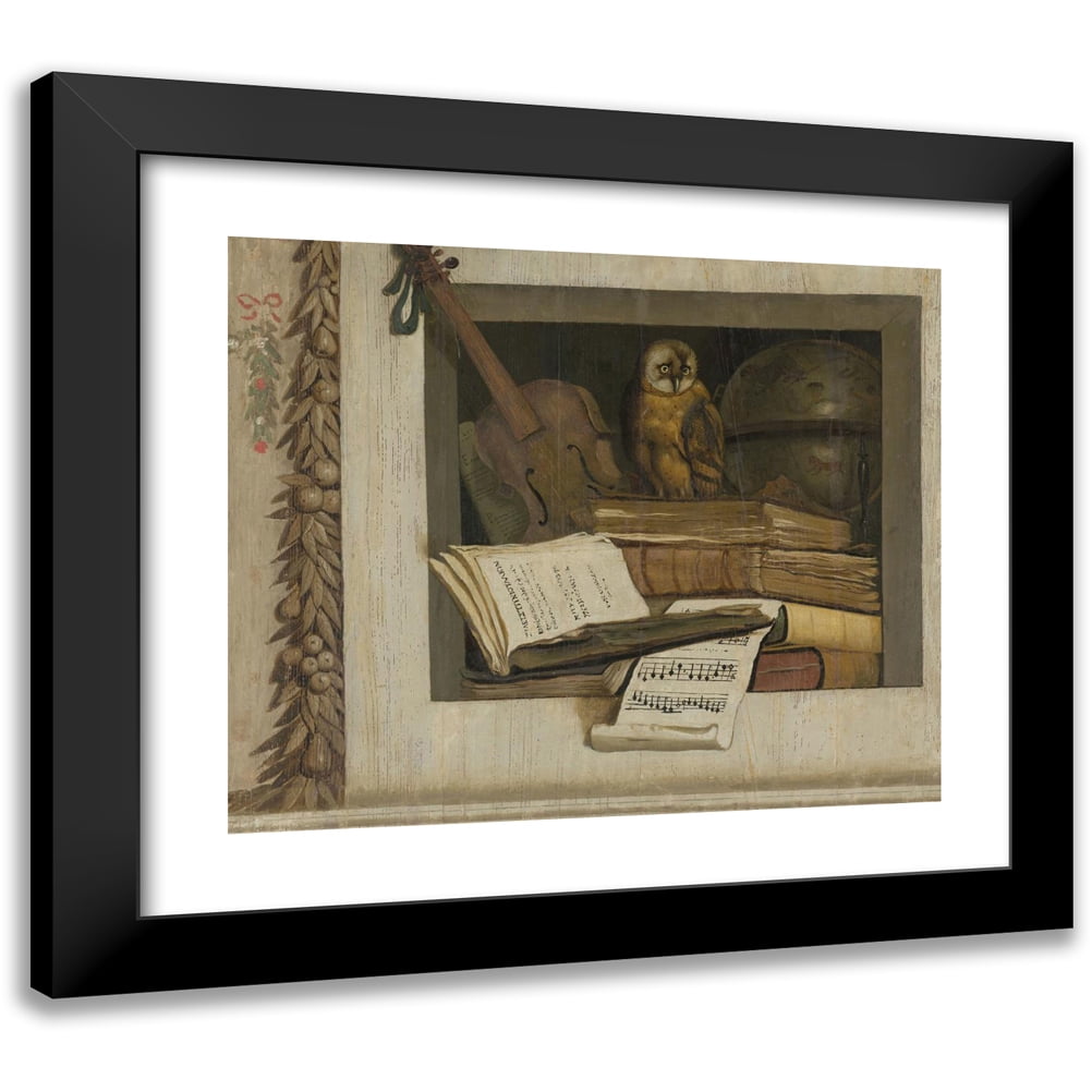 Jacob van Campen 23x20 Black Modern Framed Museum Art Print Titled - Still Life with Books ...