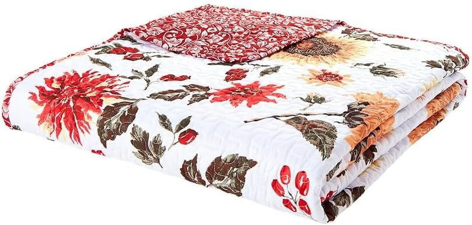 Jacobean Sunflower Quilt Ensemble - Full/Queen Quilt - Walmart.com