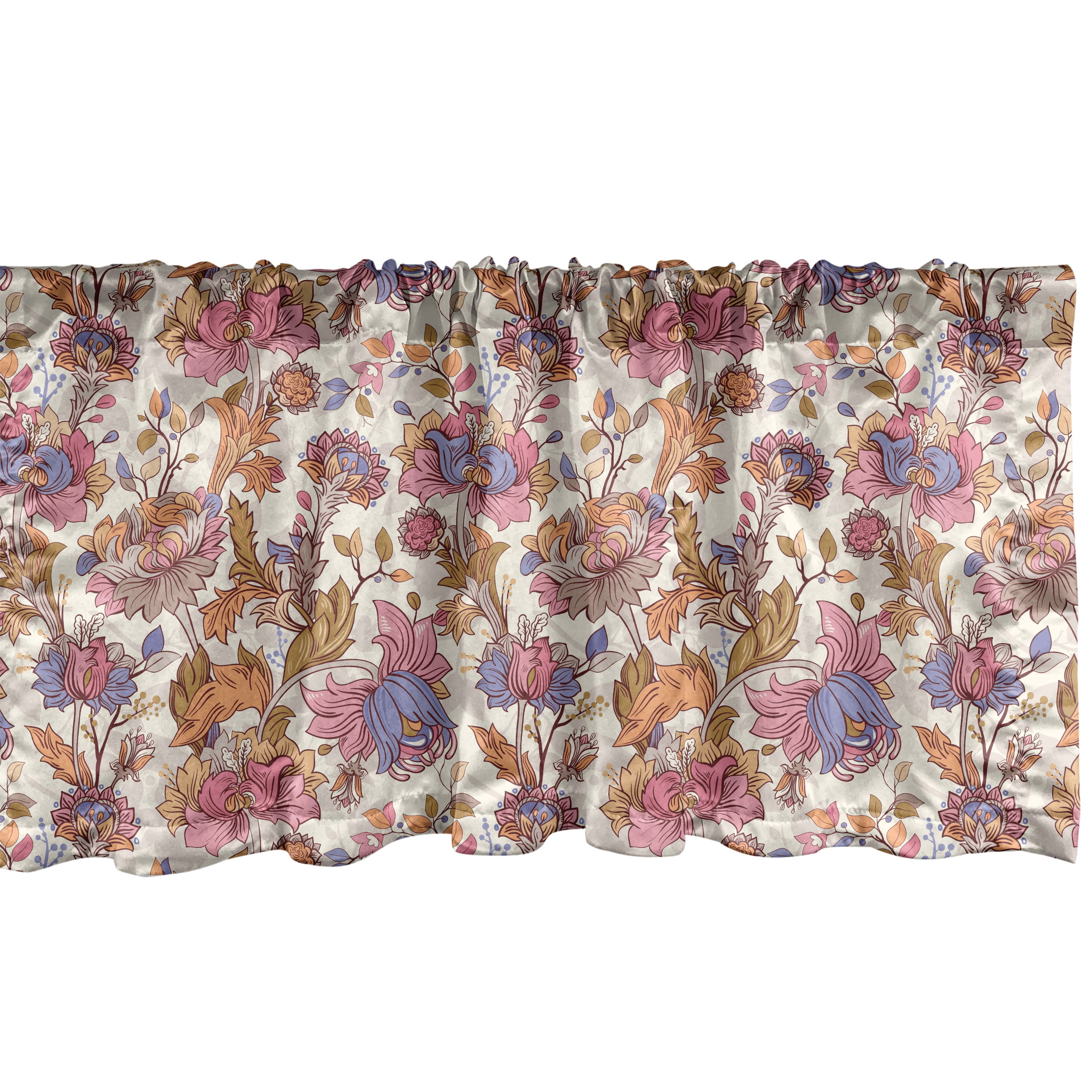 Jacobean Window Valance, Gentle Continuous Colorful Spring Love Pattern ...