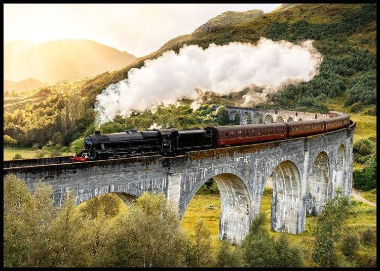 Jacobite Train Poster Wall Art, Modern Wall Decor For Living Room ...