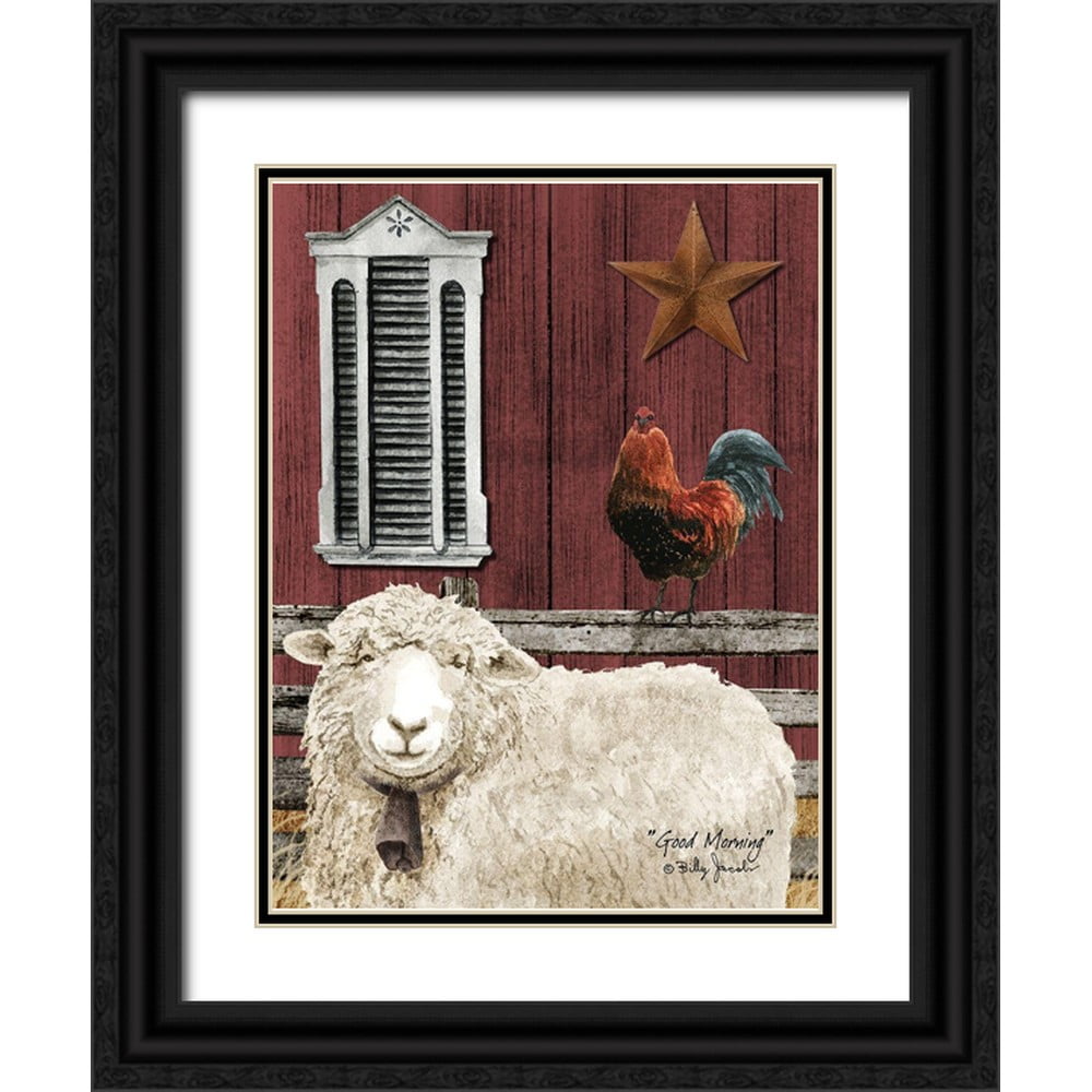 Jacobs, Billy 12x14 Black Ornate Wood Framed with Double Matting Museum ...