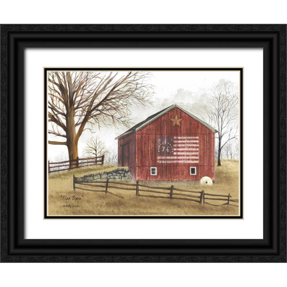 Jacobs, Billy 18x15 Black Ornate Wood Framed with Double Matting Museum ...