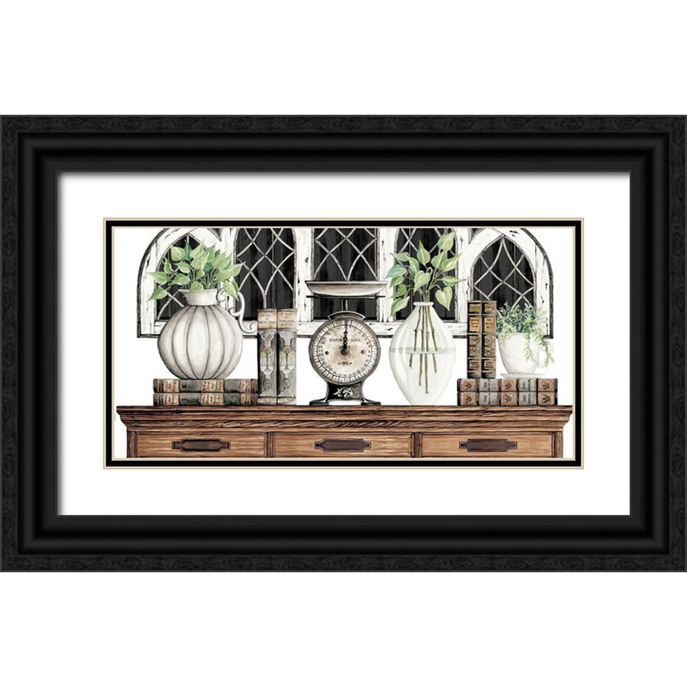 Jacobs, Cindy 24x14 Black Ornate Wood Framed with Double Matting Museum ...