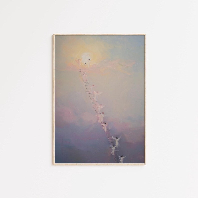 Jacobs Ladder Angel Bible Verse Wall Art Prints Trendy Scripture Wall ...