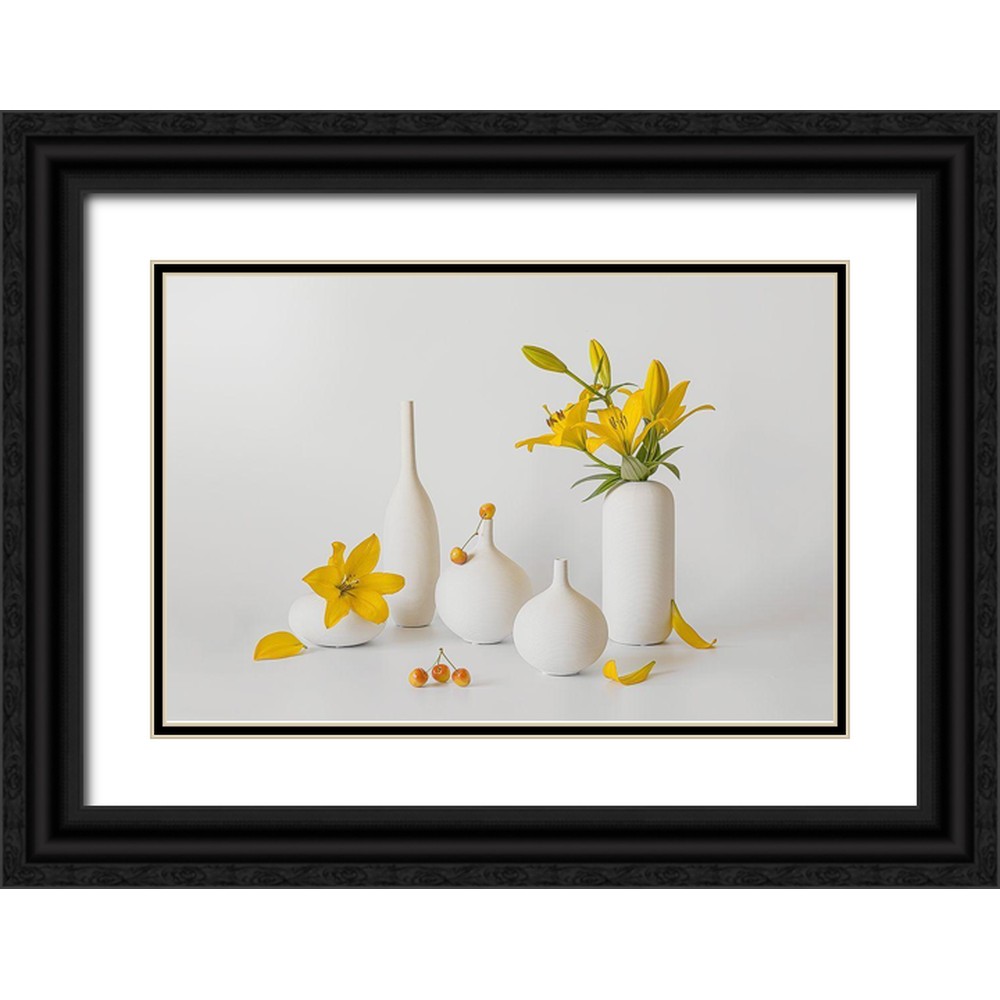 Jacobs, Lydia 18x13 Black Ornate Wood Framed with Double Matting Museum ...