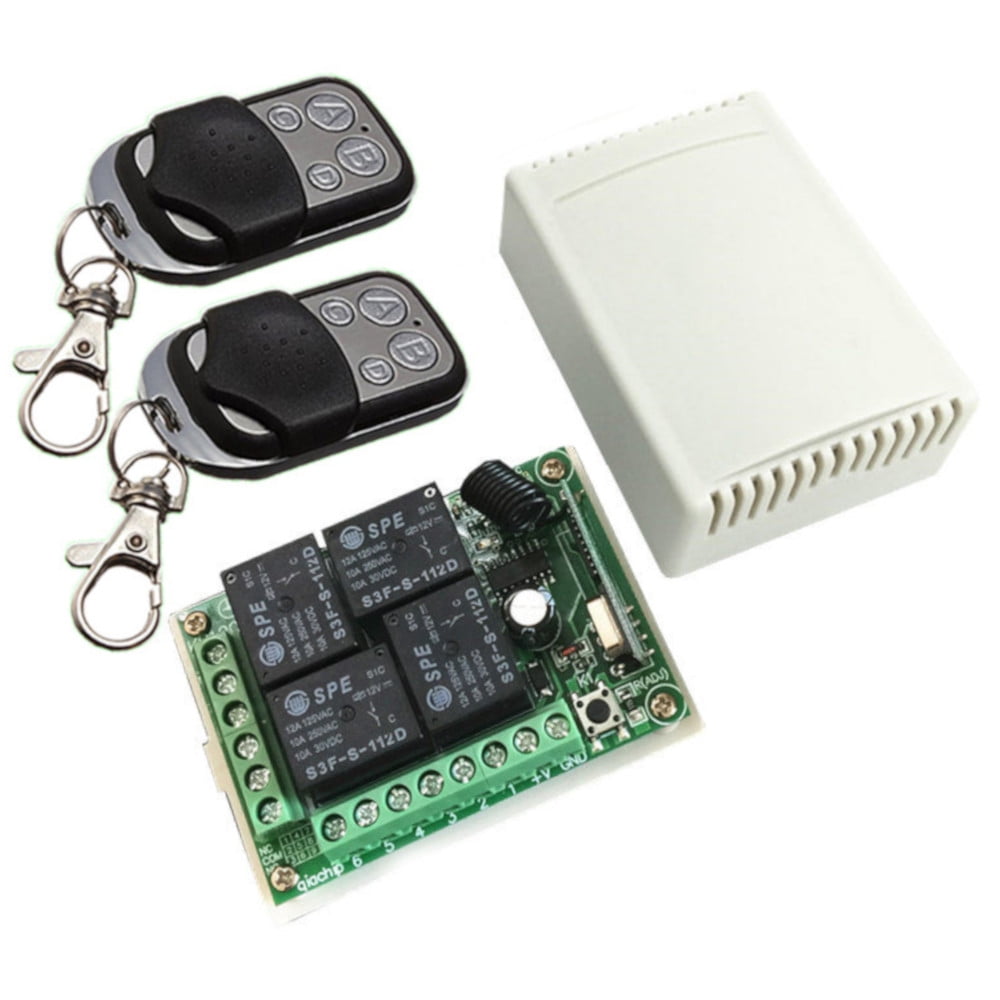 JacobsParts 12V 4-Channel Wireless Relay Switch Remote Control ...