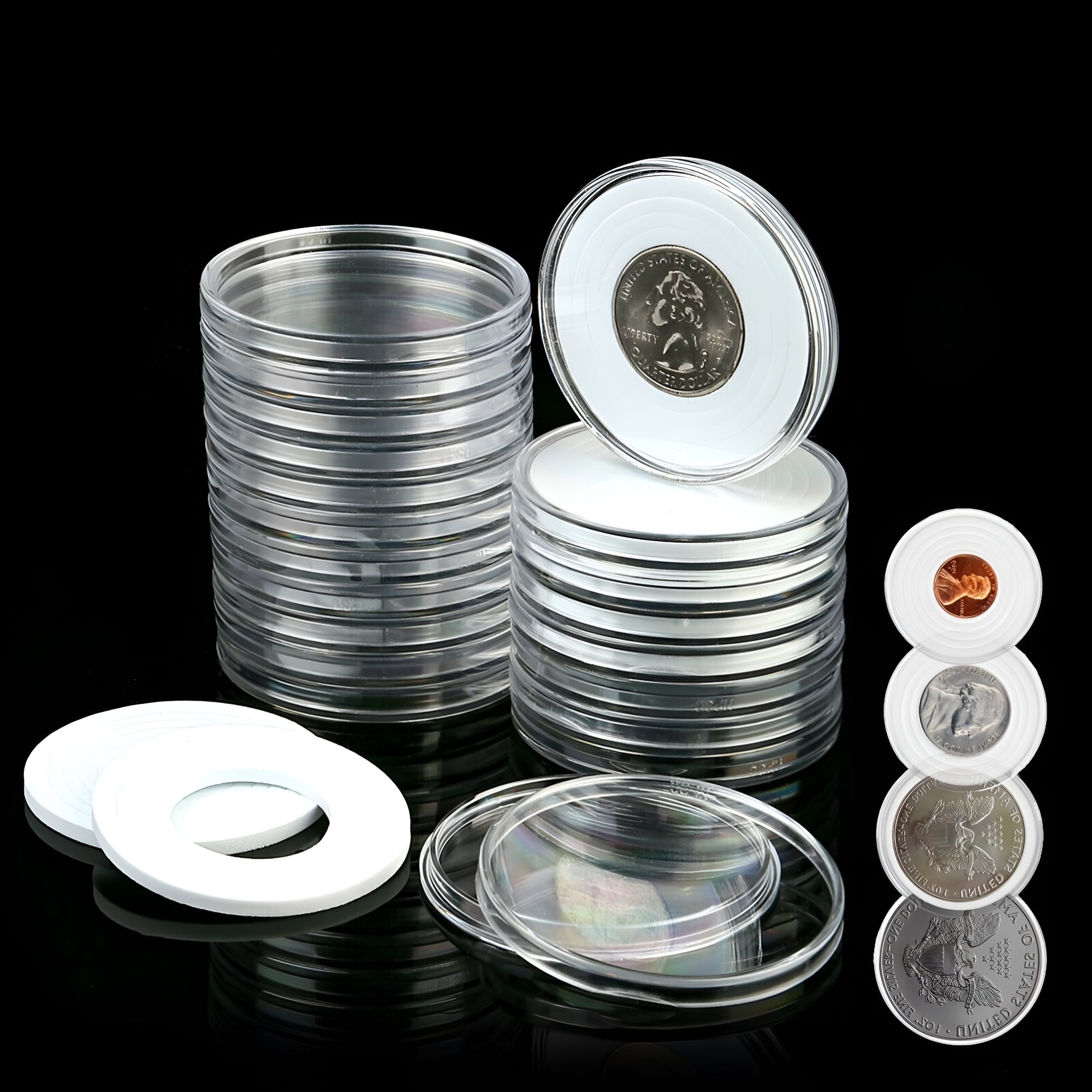 JacobsParts 20pcs Coin Holder Air Tight Capsule 46mm for Coin ...