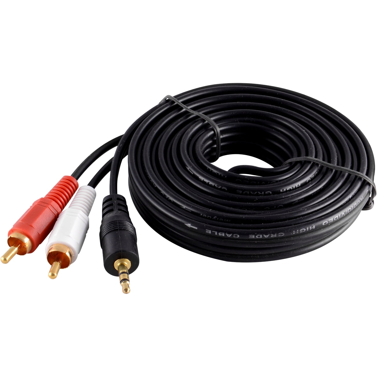 JacobsParts 3.5mm to RCA Cable, 16ft RCA Male to Aux Audio Adapter ...
