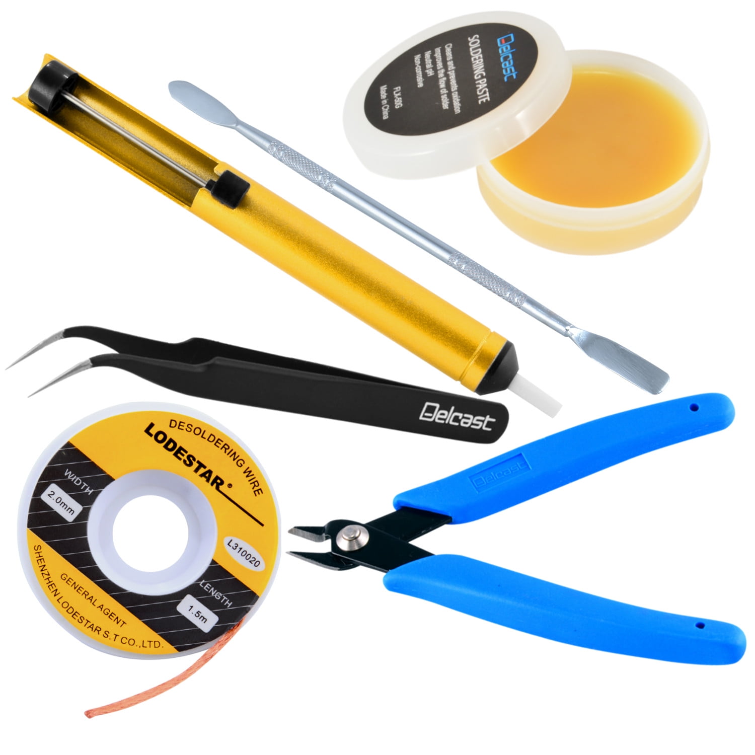 JacobsParts 6PC Soldering Kit with Desoldering Pump, Tweezers, Cutters ...