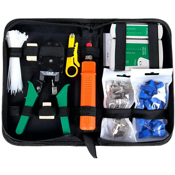 JacobsParts 9pcs RJ4 Network Tool Kit CAT5 CAT5e CAT6 Cable Maintenance ...