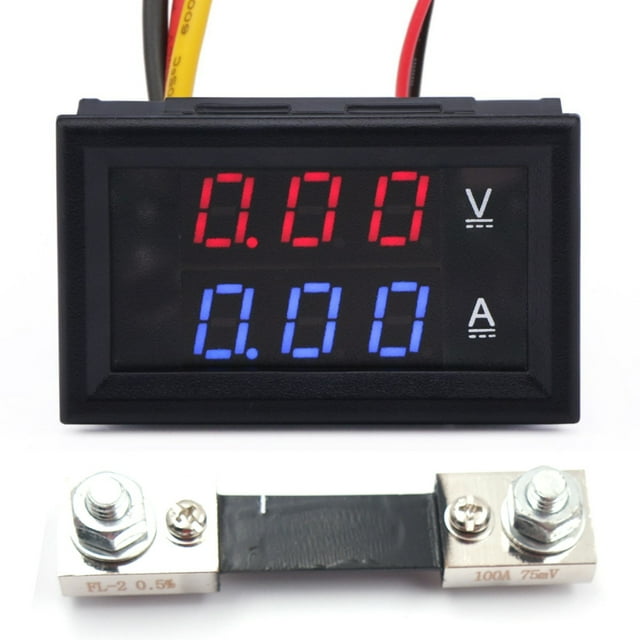 JacobsParts DC 100V 100A Voltmeter Ammeter Dual LED Display Panel Volt ...