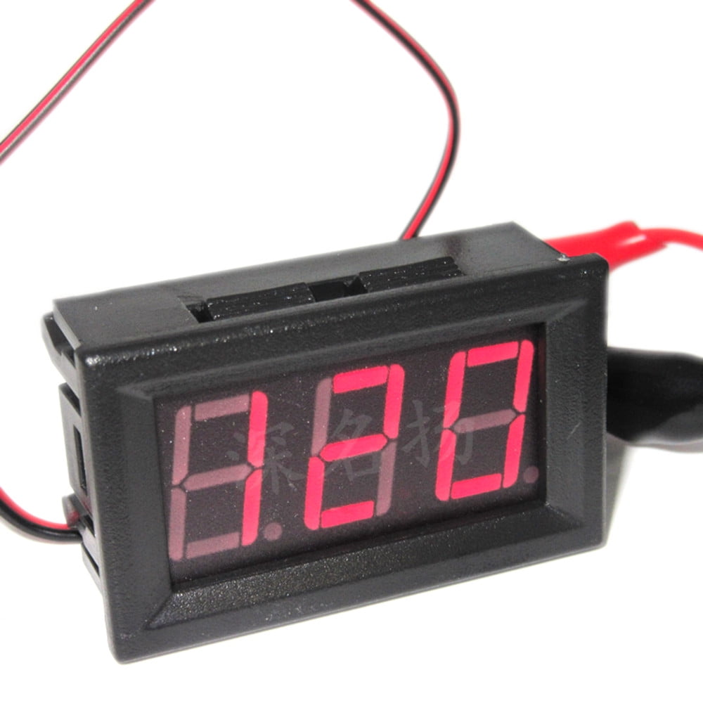 JacobsParts DC 5-120V 2-Wire Voltmeter 3-Digit LED Display Panel Volt ...