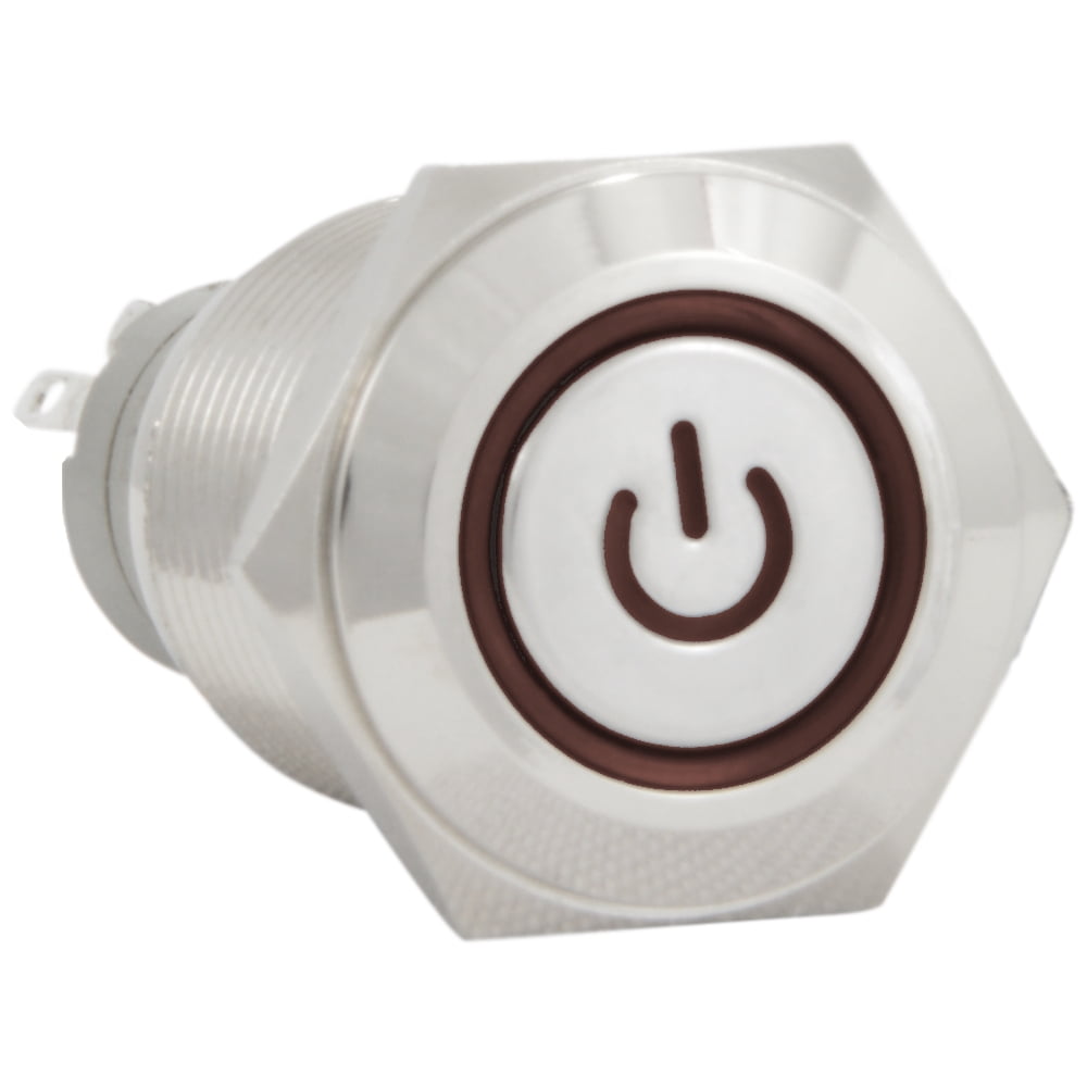JacobsParts Latching Maintained Pushbutton ON/OFF Switch Circular Metal ...
