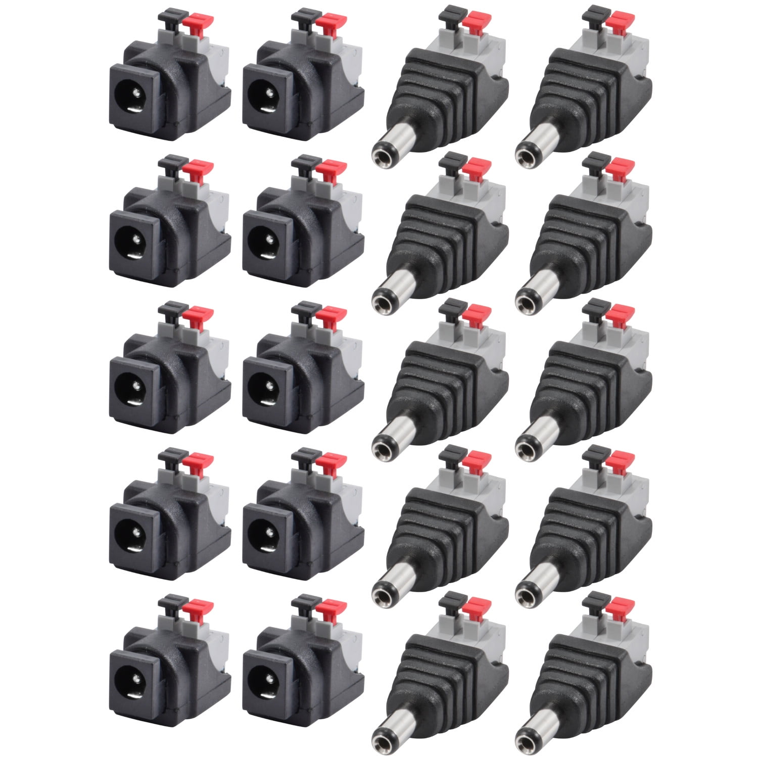 JacobsParts Male and Female DC Power Jack & Plug Screwless Quick Wire ...