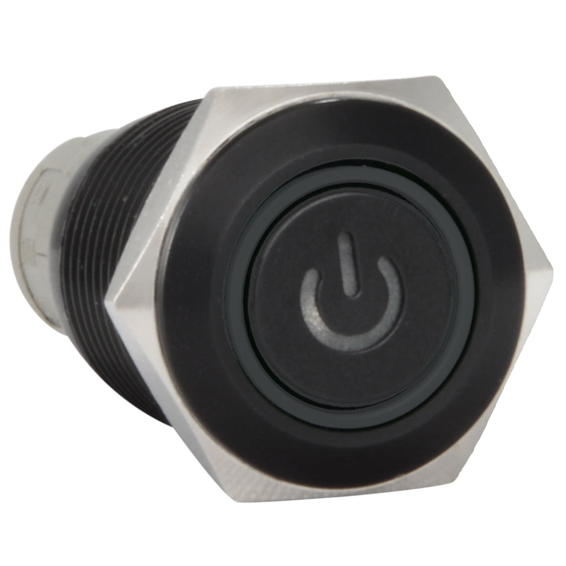 JacobsParts Momentary Pushbutton Starter Switch Circular Metal Black ...