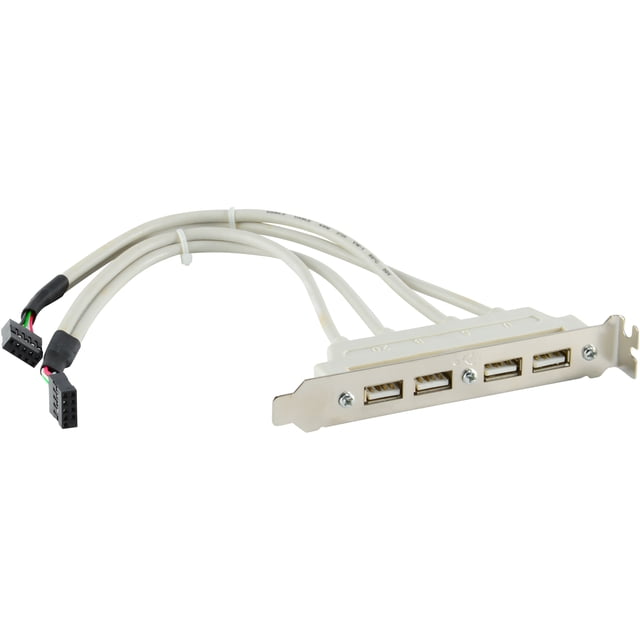 JacobsParts USB 2.0 4 Port Rear Panel Bracket to Dual 9-Pin Motherboard ...
