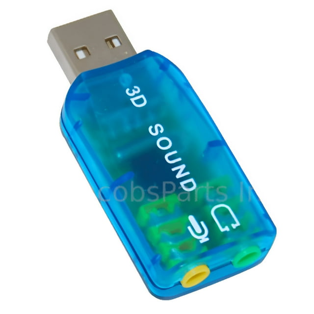 JacobsParts USB Sound Adapter External Audio Card Stereo Output and Mic ...