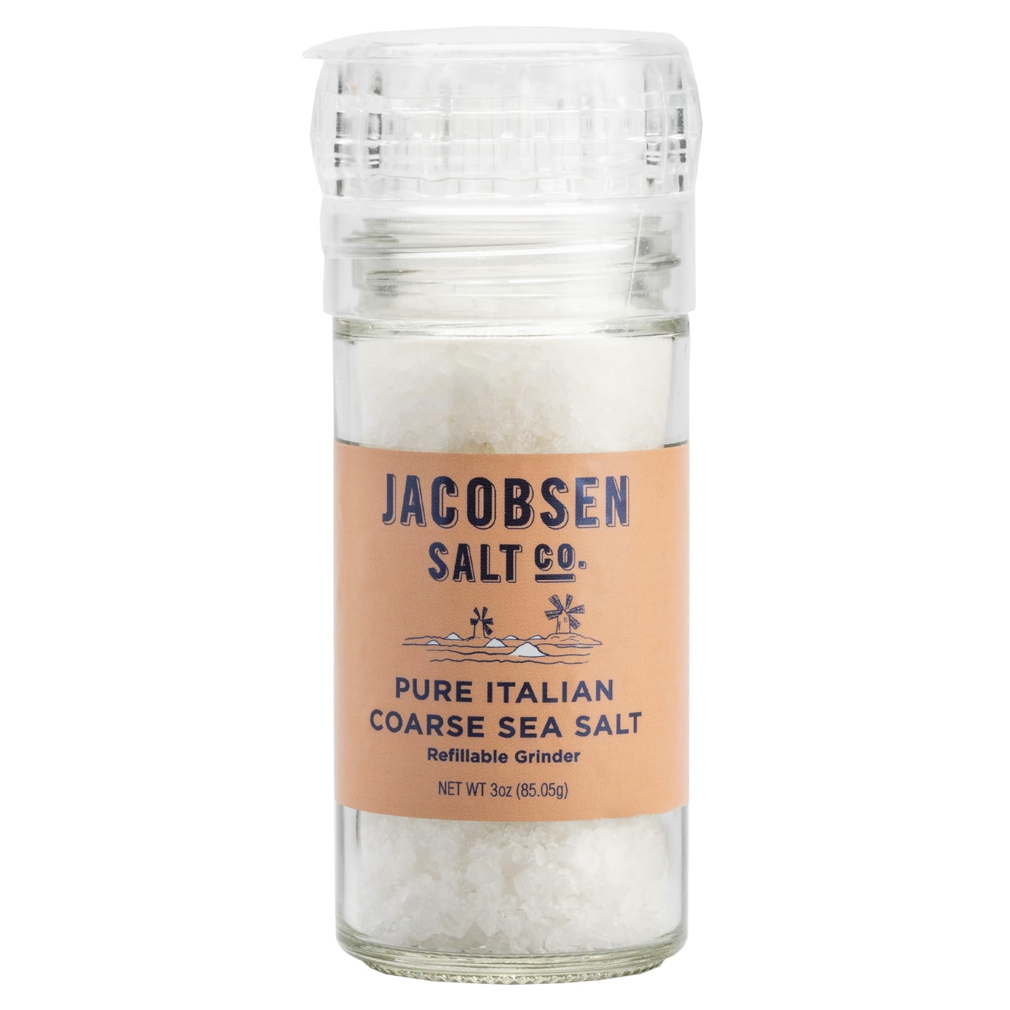 Jacobsen Salt Co. Pure MFF30 Coarse Sea Salt Grinder - Premium Italian ...