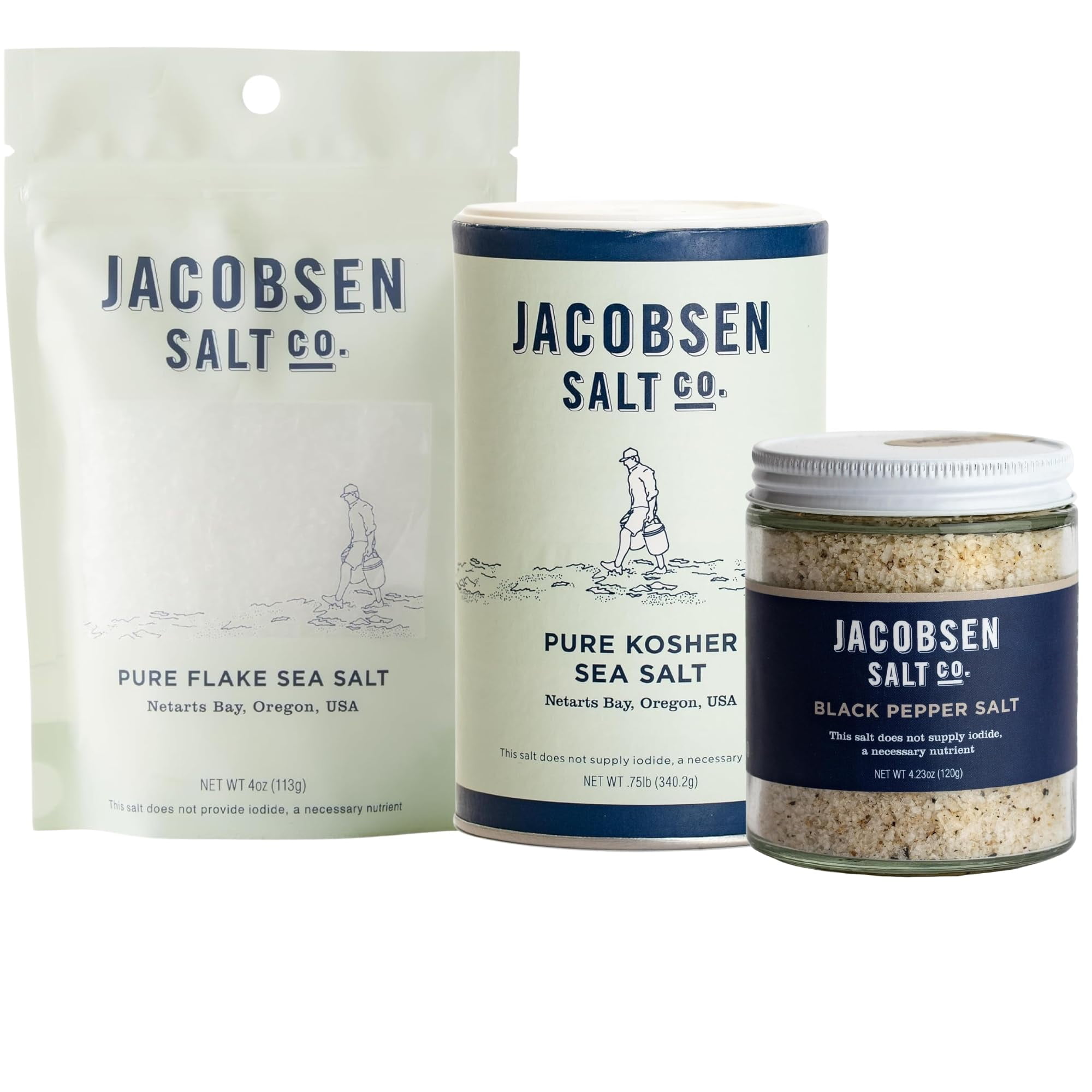 Jacobsen Salt Co. Variety BCF26 Pack - Coarse, Non-Iodized Made in USA ...
