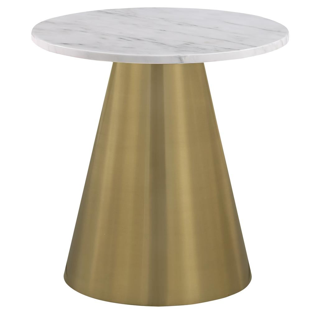 Jacobsen White Round Marble End Table - Walmart.com