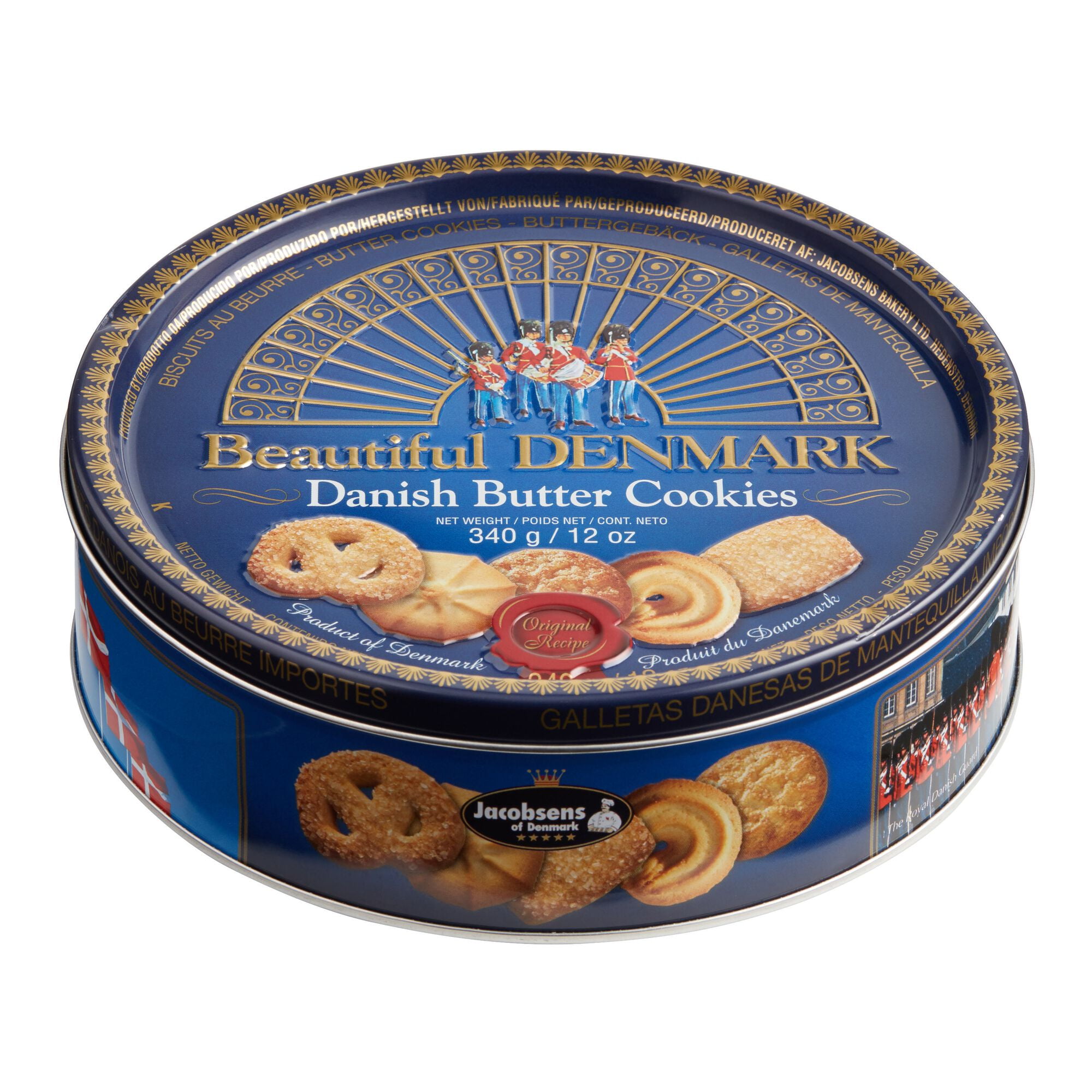 Jacobsens Beautiful Denmark Danish Butter Cookies Tin 12 oz Pack of 3 ...