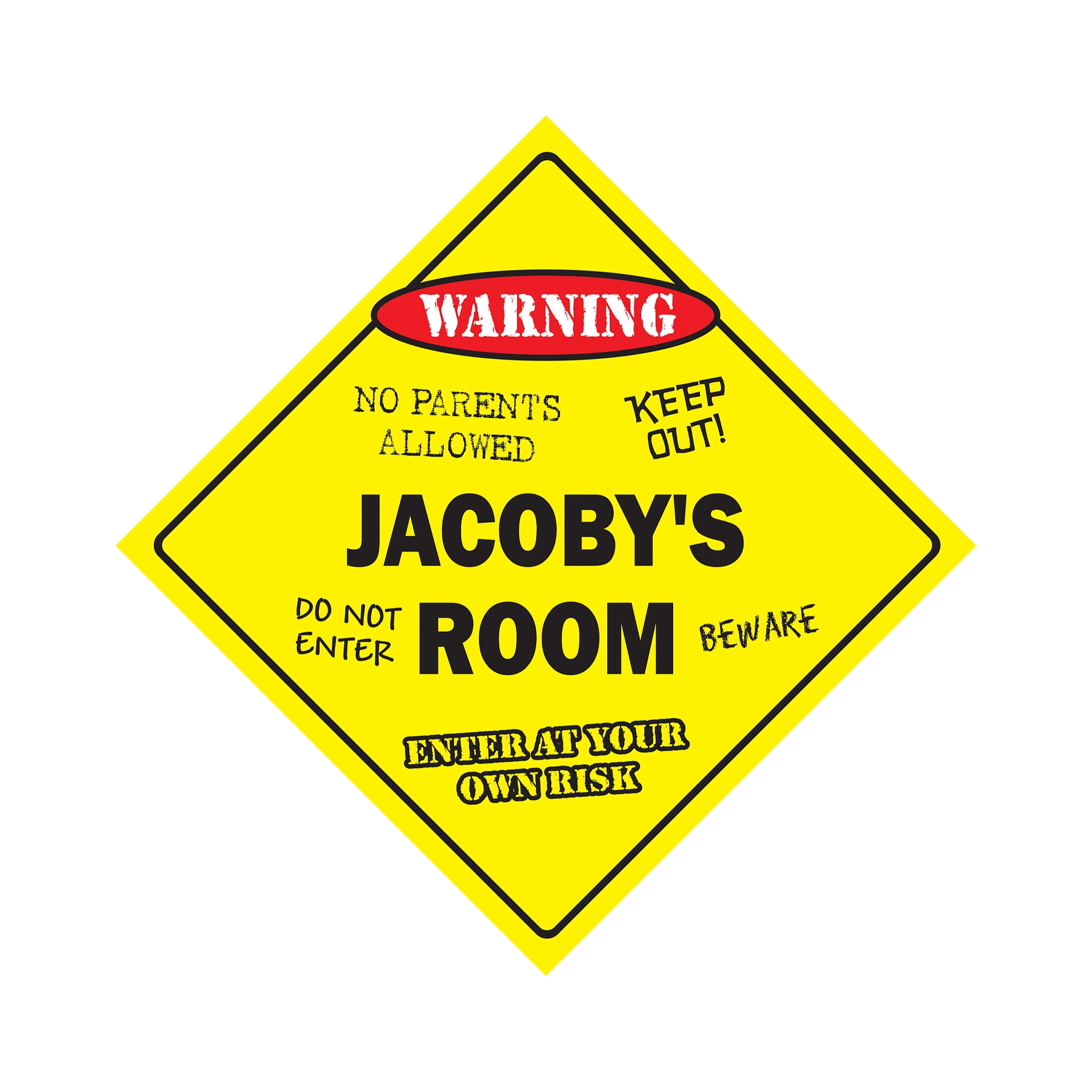 Jacoby's Room Sign Crossing Zone Xing | Indoor/Outdoor | 14" Tall kids ...