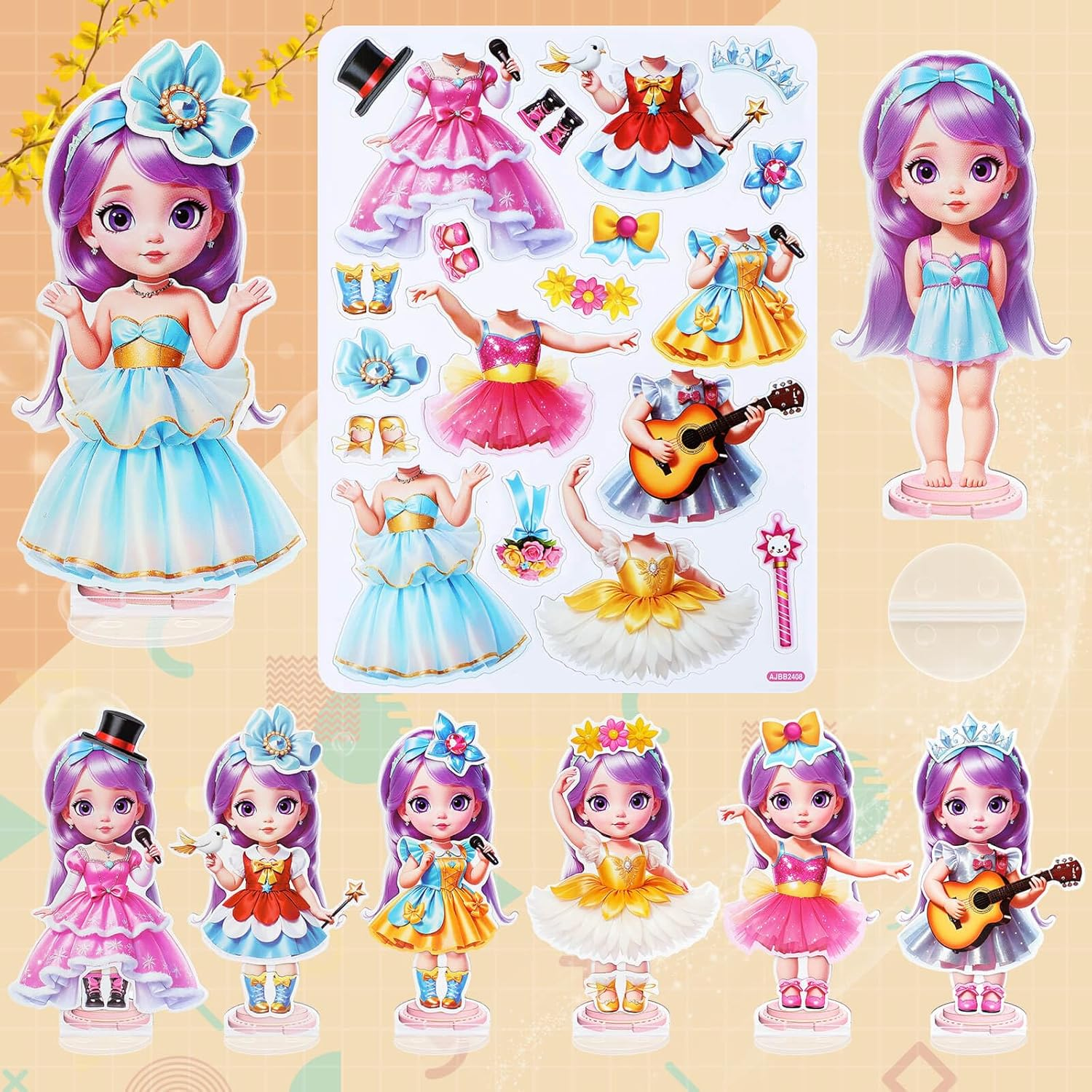 Jacone Performer Themed Magnetic Dress Up Dolls, Paper Dolls for Girls ...