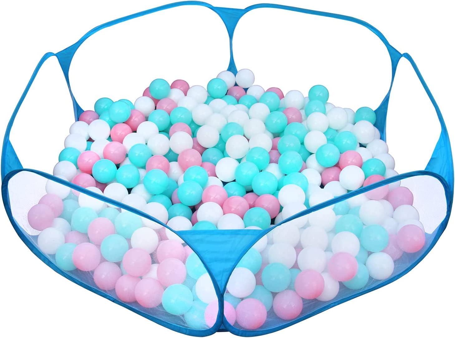 Jacone Portable Cute Blue Hexagon Children Ball Pit, Indoor and Outdoor ...