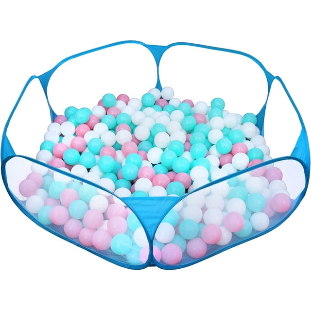 Jacone Portable Cute Blue Hexagon Children Ball Pit, Indoor and Outdoor ...