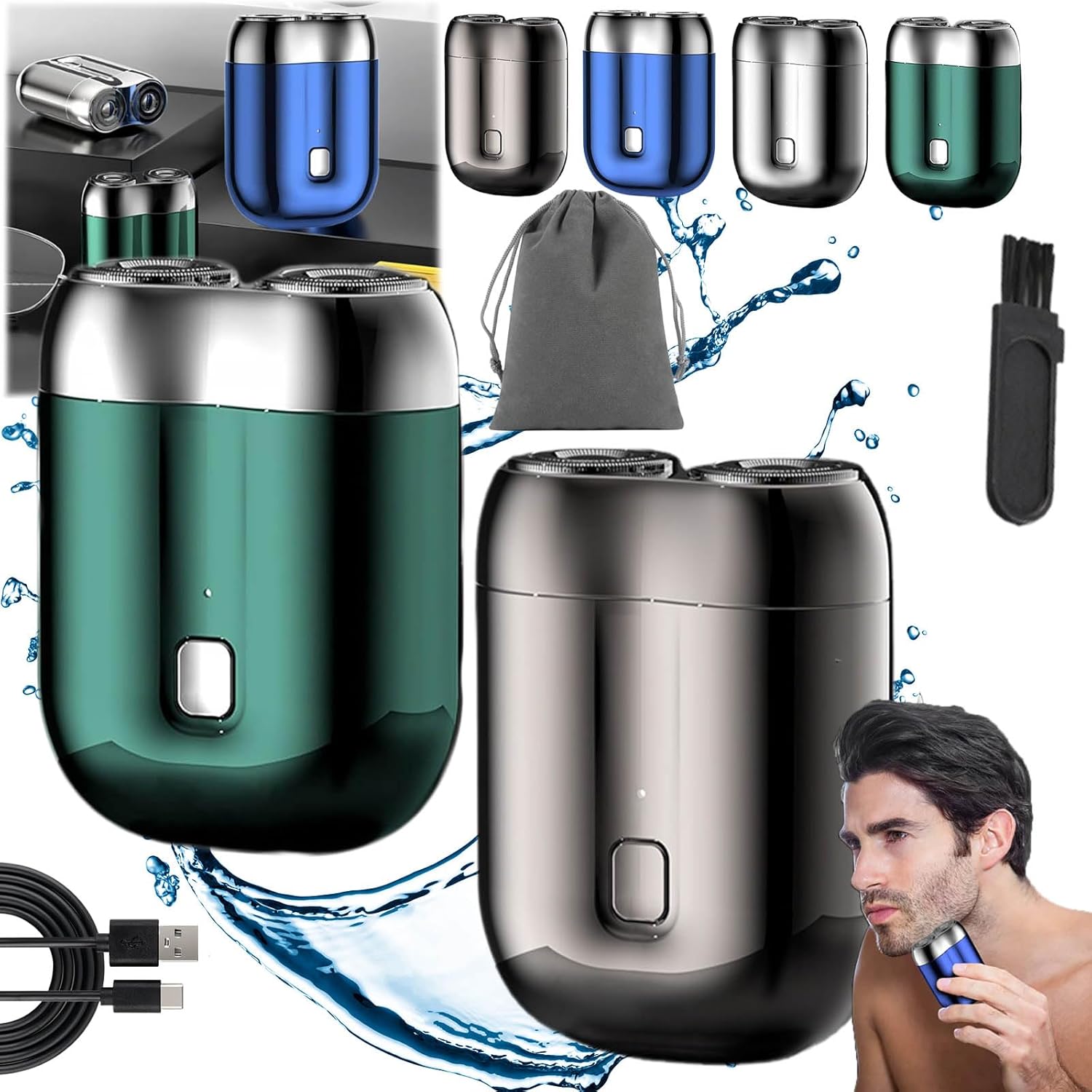 Jacooba Electric Razor, Jacooba Mini Dual-Head Electric Shaver, Mini ...