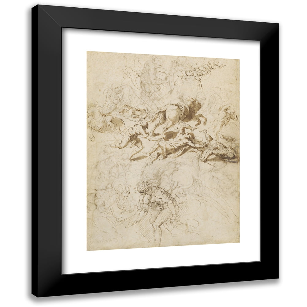 Jacopo Palma il Giovane 15x18 Black Modern Framed Museum Art Print Titled - The Conversion of ...