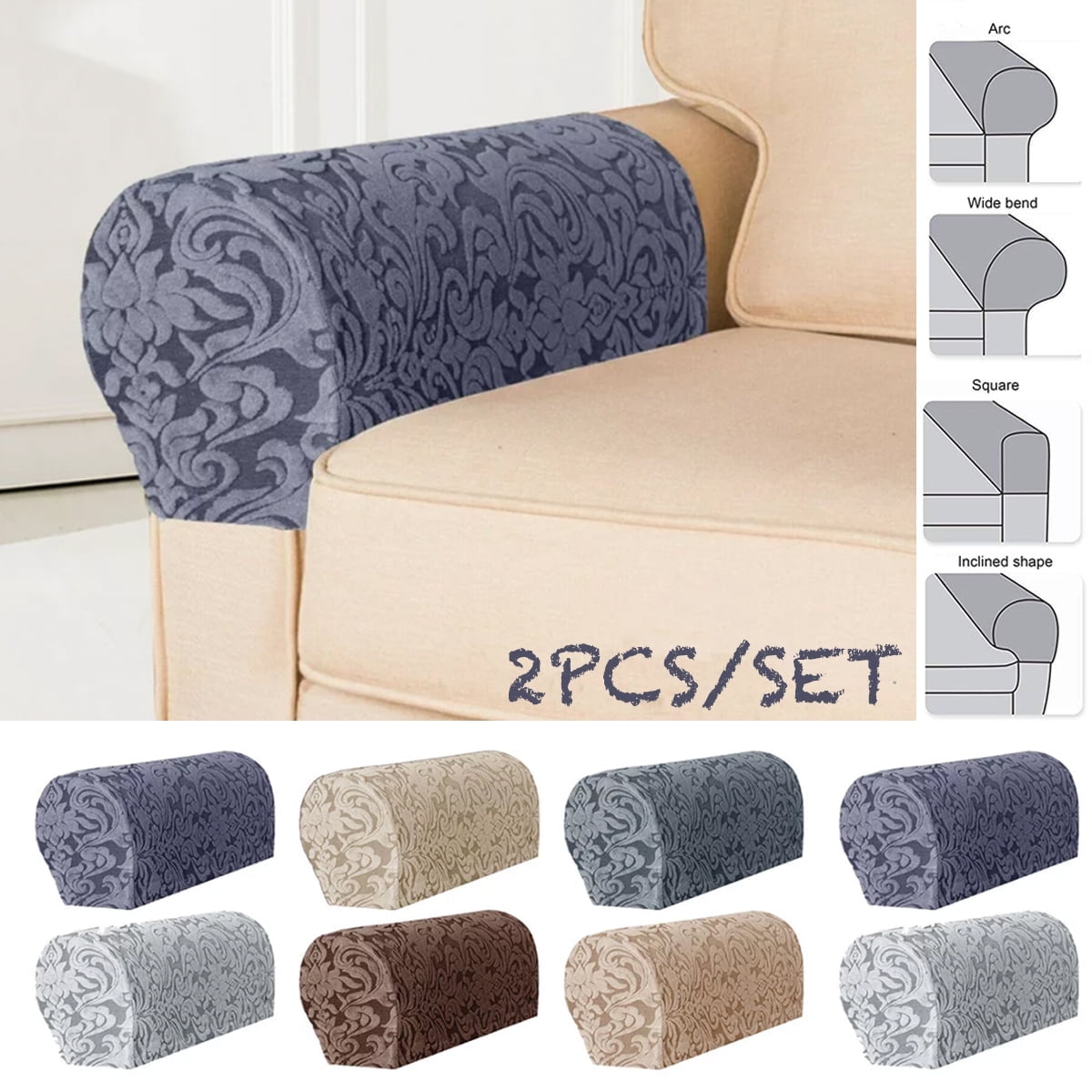 Jacquard Arm Covers, Stretch Armrest Covers for Sofas and Chairs Arm ...
