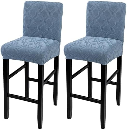 Jacquard Bar Stool Covers Set of 2, Stretch Washable Barstool Seat ...