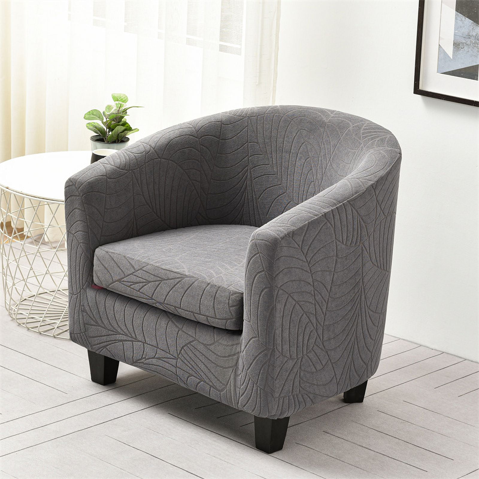 Jacquard Club Tub Sofa Cover Elastic Single Couch Slipcovers with Seat ...