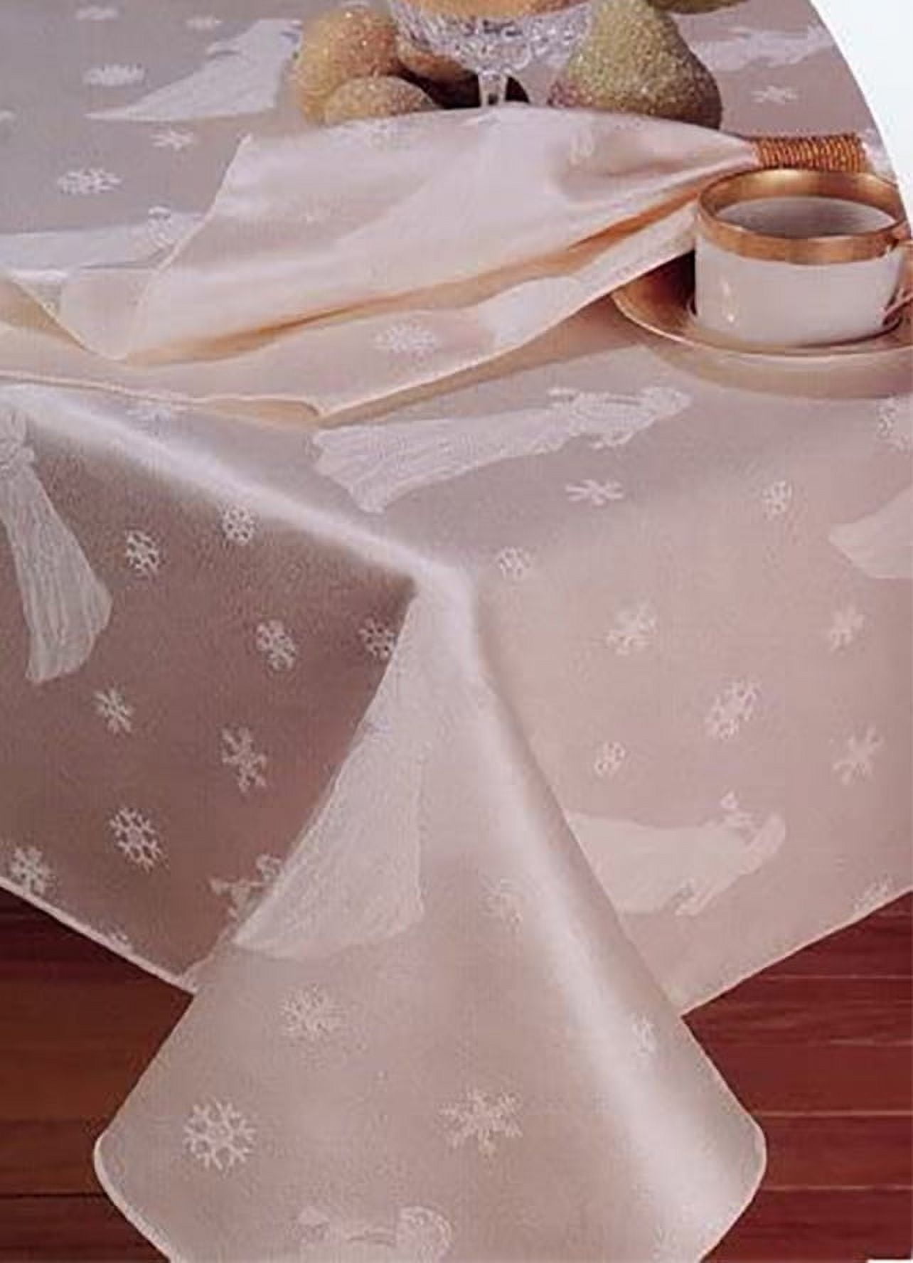 Jacquard Dining Tablecloth –Cotton/Polyester Blend, Stain & Wrinkle ...