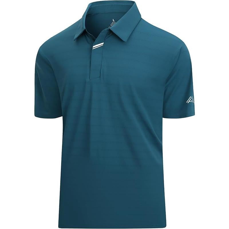 Jacquard Golf Shirts for Men Moisture Wicking Short Sleeve Performance ...