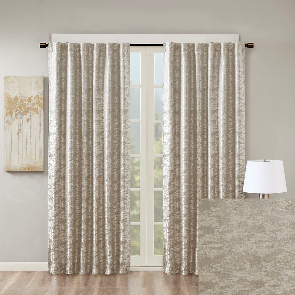 Jacquard Lined Total Blackout Rod Pocket/Back Tab Curtain Panel(Only 1 ...